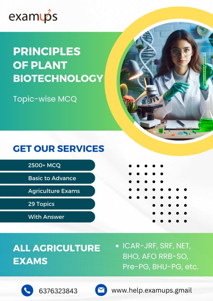 Topic-wise MCQ on Principles of Plant Biotechnology - Pdf Download ...