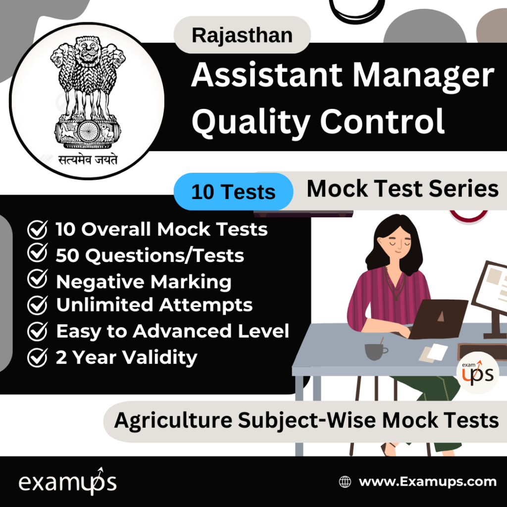 Rajasthan Assistant Manager Quality Control Mock Test Series