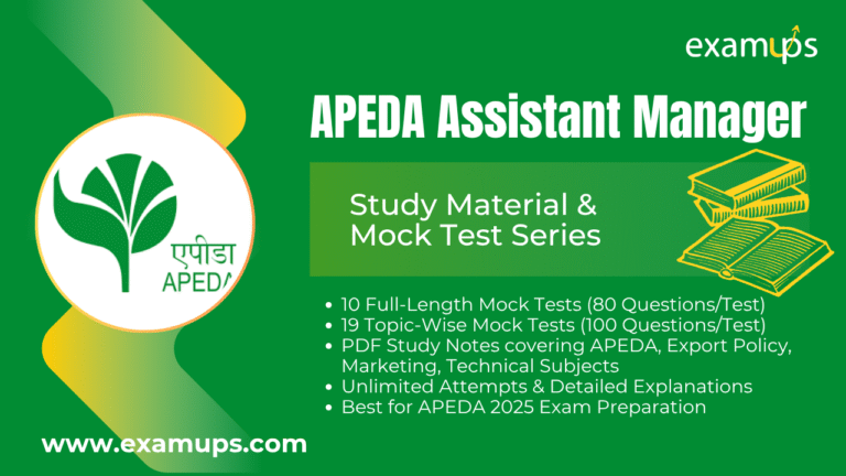APEDA Assistant Manager Study Material & Mock Test Series - Examups ...